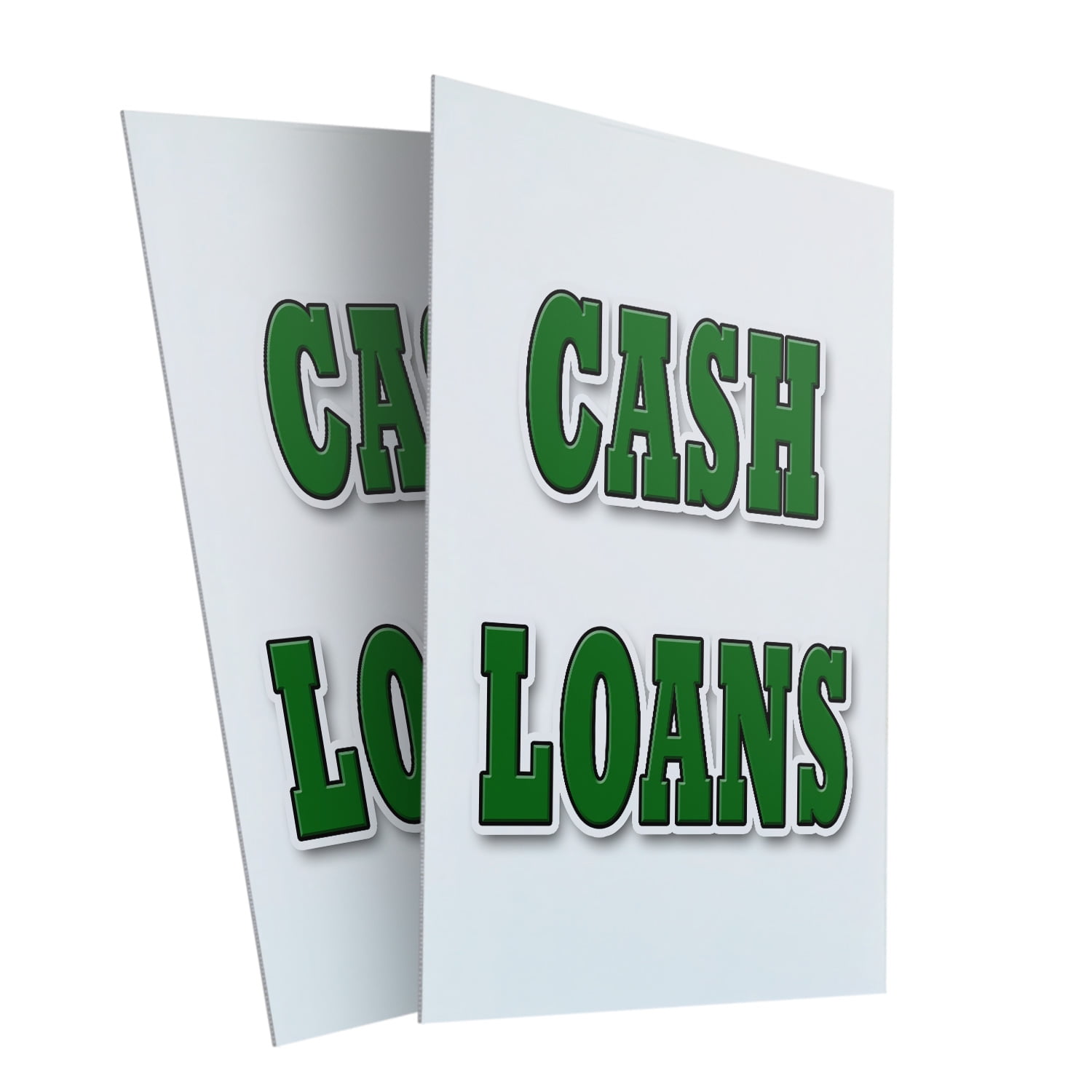 Cash Loans (2-PACK) 24" x 36" Plastic Signs | Sign Insert 4mm ...