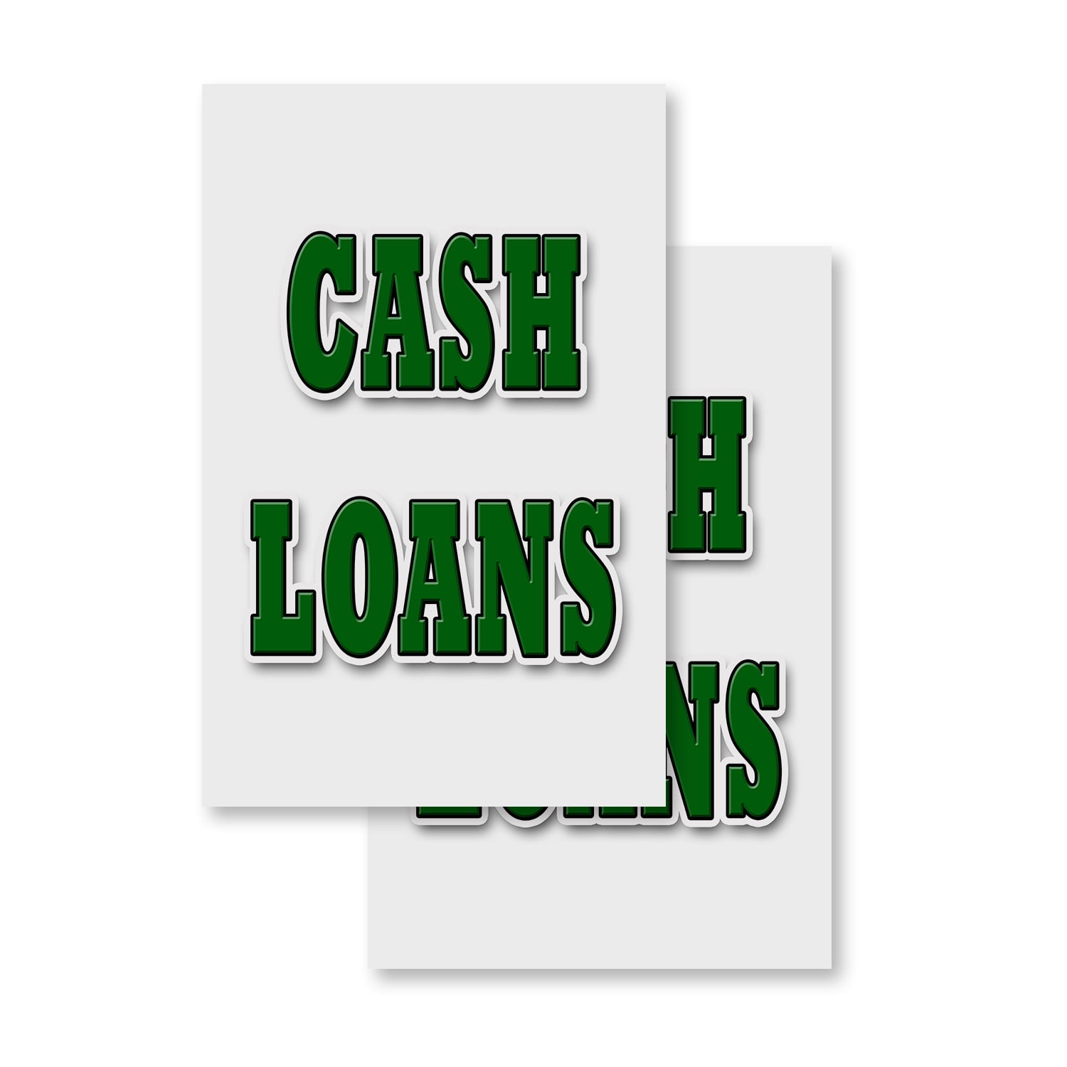 Cash Loans (2-PACK) 24" x 36" Vinyl Decals | Sign Insert Peel & Stick ...