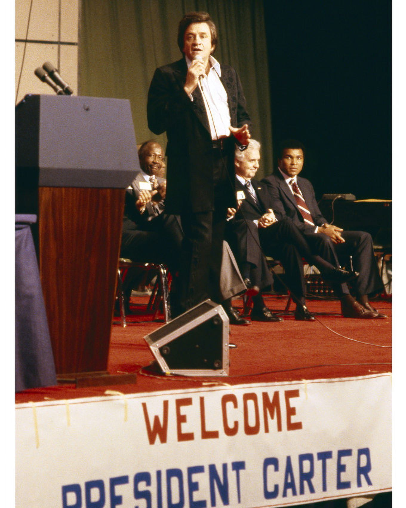 Cash On Stage With Mohammad Ali At President Carter Event 24X36 Classic ...