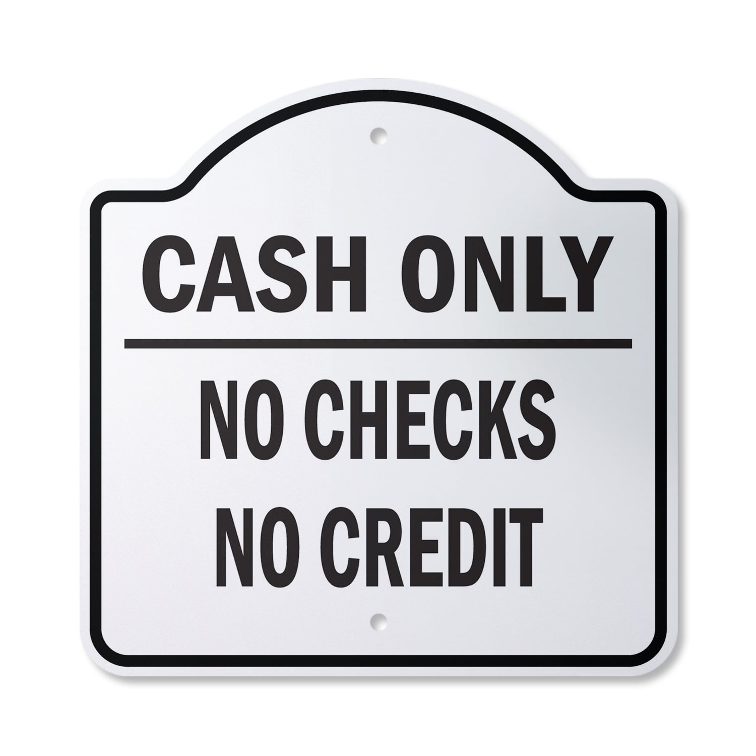 Cash Only No Checks No 10” x 10” Sign | Indoor/Outdoor Plastic ...