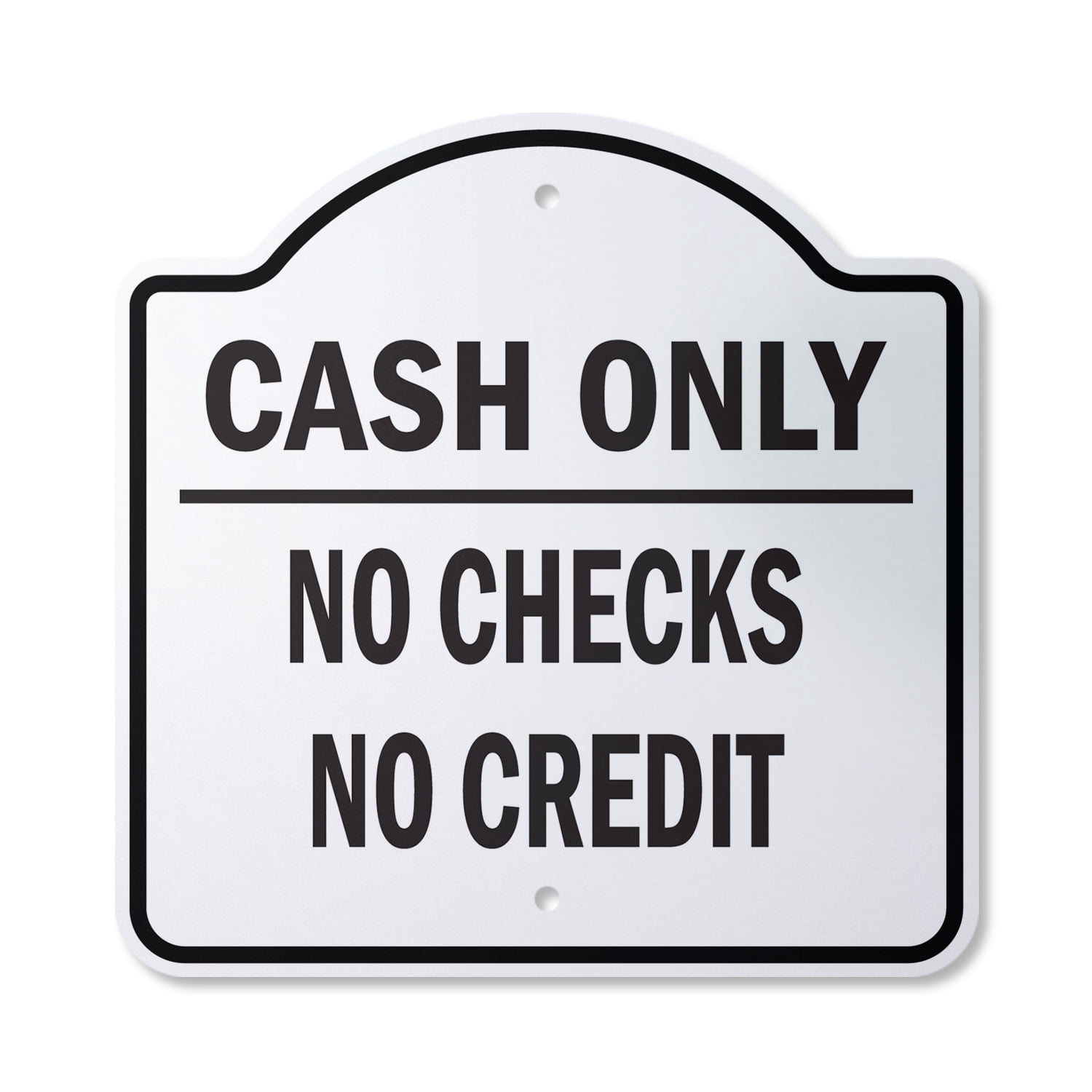 Cash Only No Checks No 14" X 14" Sign | Indoor/Outdoor Plastic ...