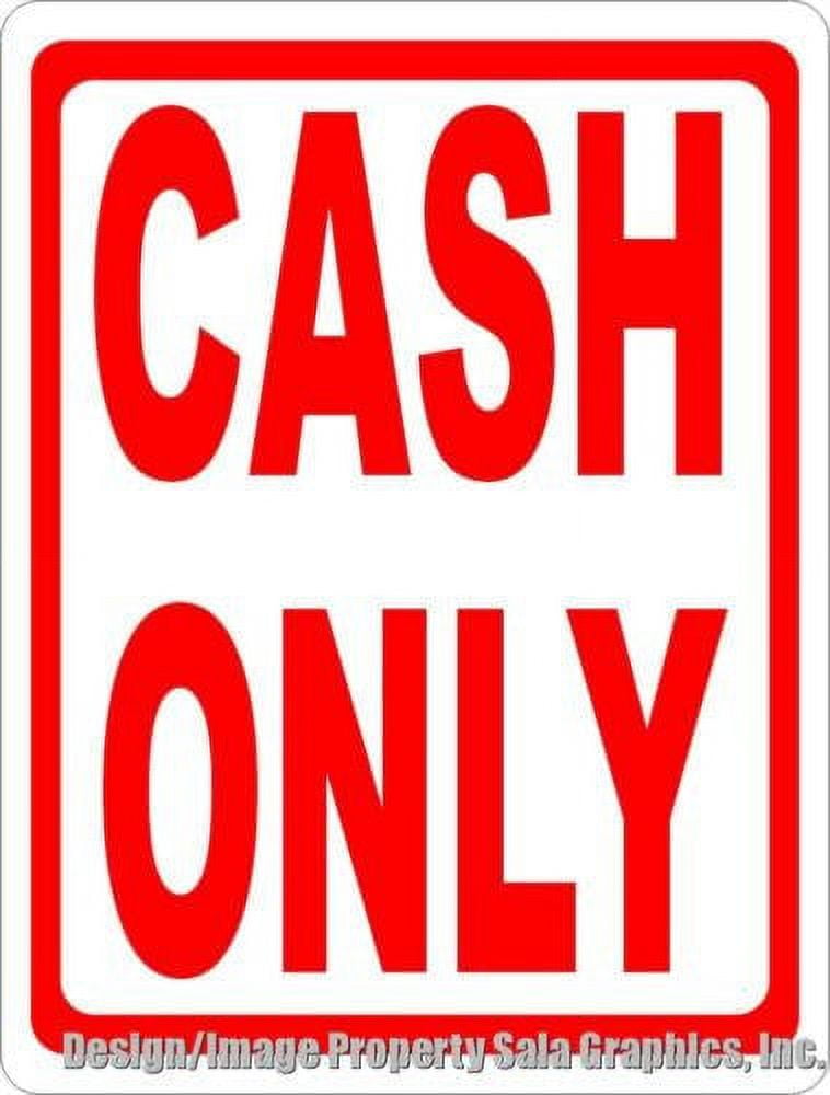 Cash Only Sign - Walmart.com