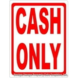 Cash Only Sign - Walmart.com