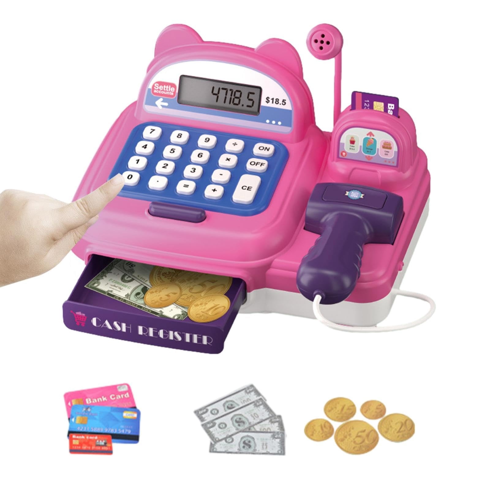 Cash Regi-ster Toy Set For Kids, Play Cash Regi-ster With Scanner And ...