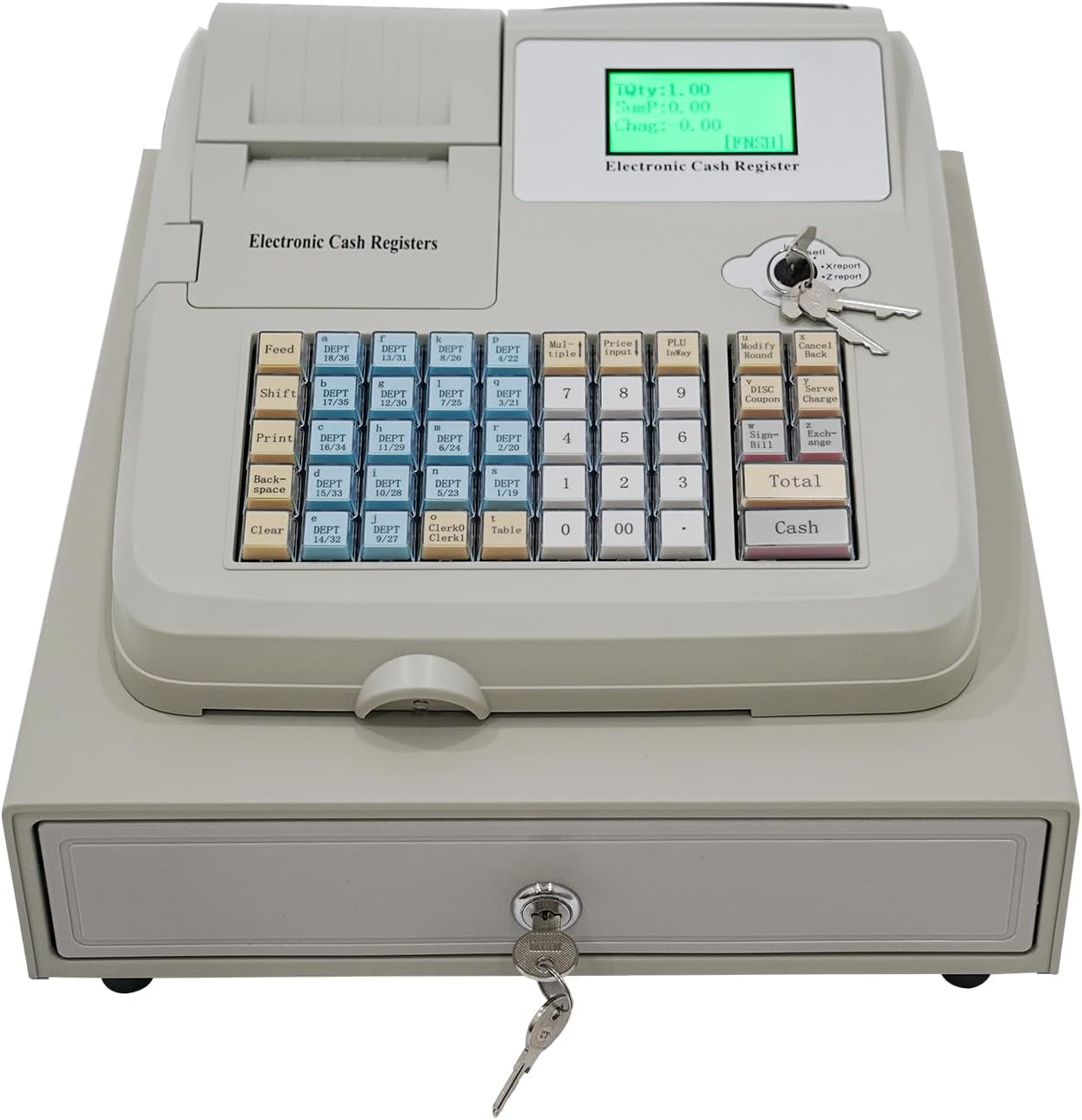 Cash Register, 48 Keys Electronic Cash Register Square Register Cash ...