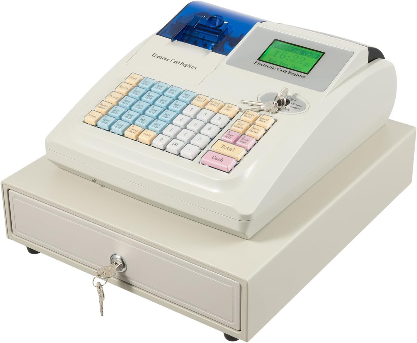 Cash Register, 48 Keys LED Display Electronic POS System, Commercial ...