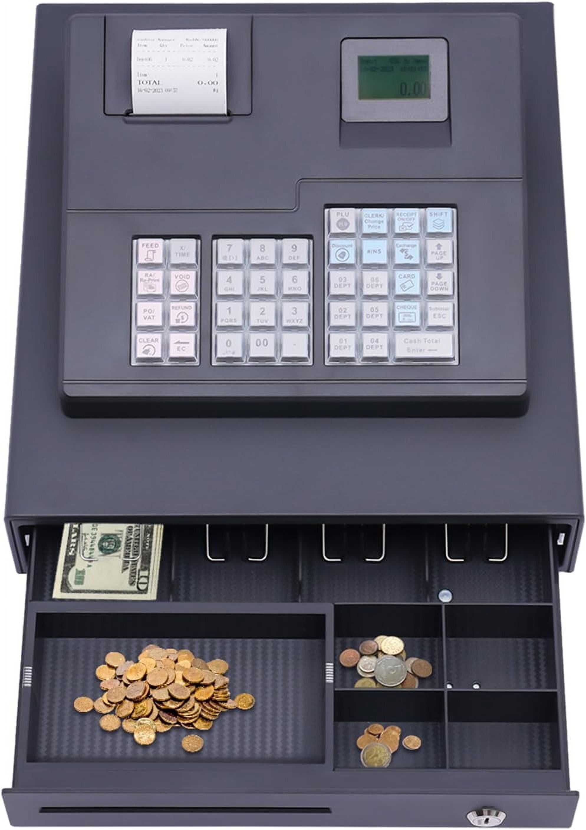 Cash Register, 8 Digits LED 38 Keys Electronic Cash Register, Automatic ...