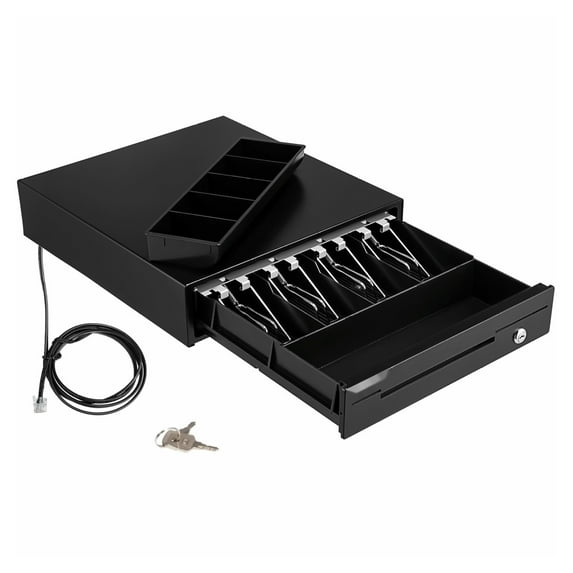 Cash Register Drawer 13", POS System Cash Box with 4 Bill 5 Coin Trays ...