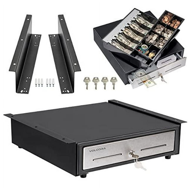 Cash Register Drawer with Under Counter Mounting Metal Bracket- 16 ...