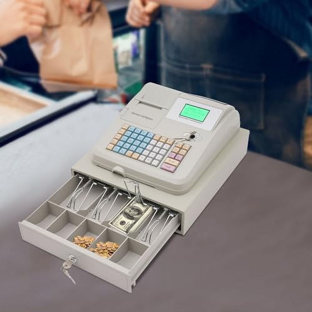 Cash Register,Electronic POS Syetem Cash Register,48 Keys 8 Digital LED ...