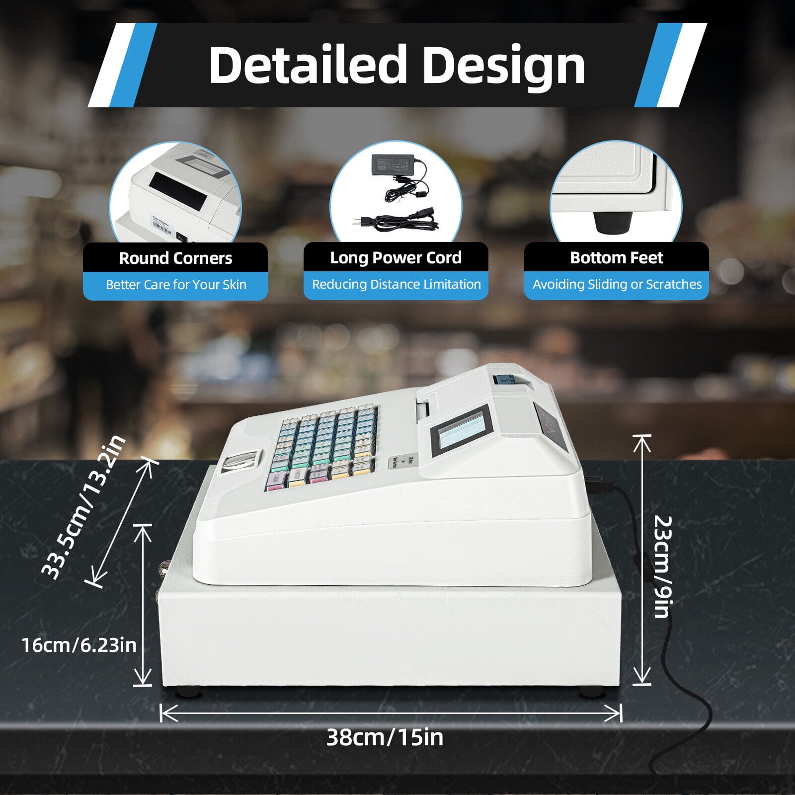 Cash Register Electronic POS System Removable Tray and Thermal Printer ...