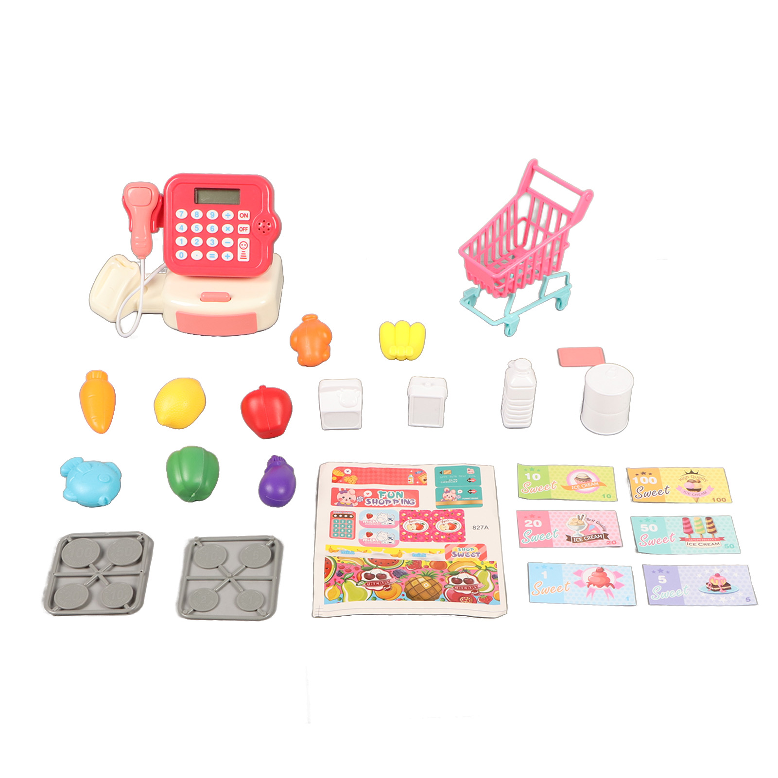Cash Register Playset Stimulation Cosplay Learning Calculation Shopping ...