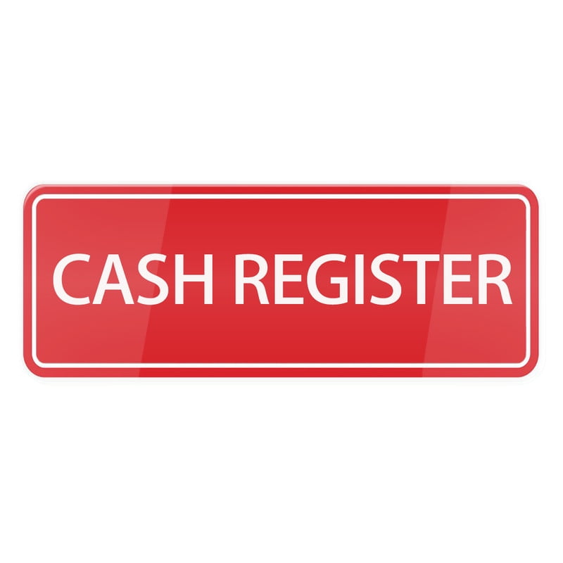 Cash Register Sign, Main Official Self Adhesive Sign For Door Or Wall ...