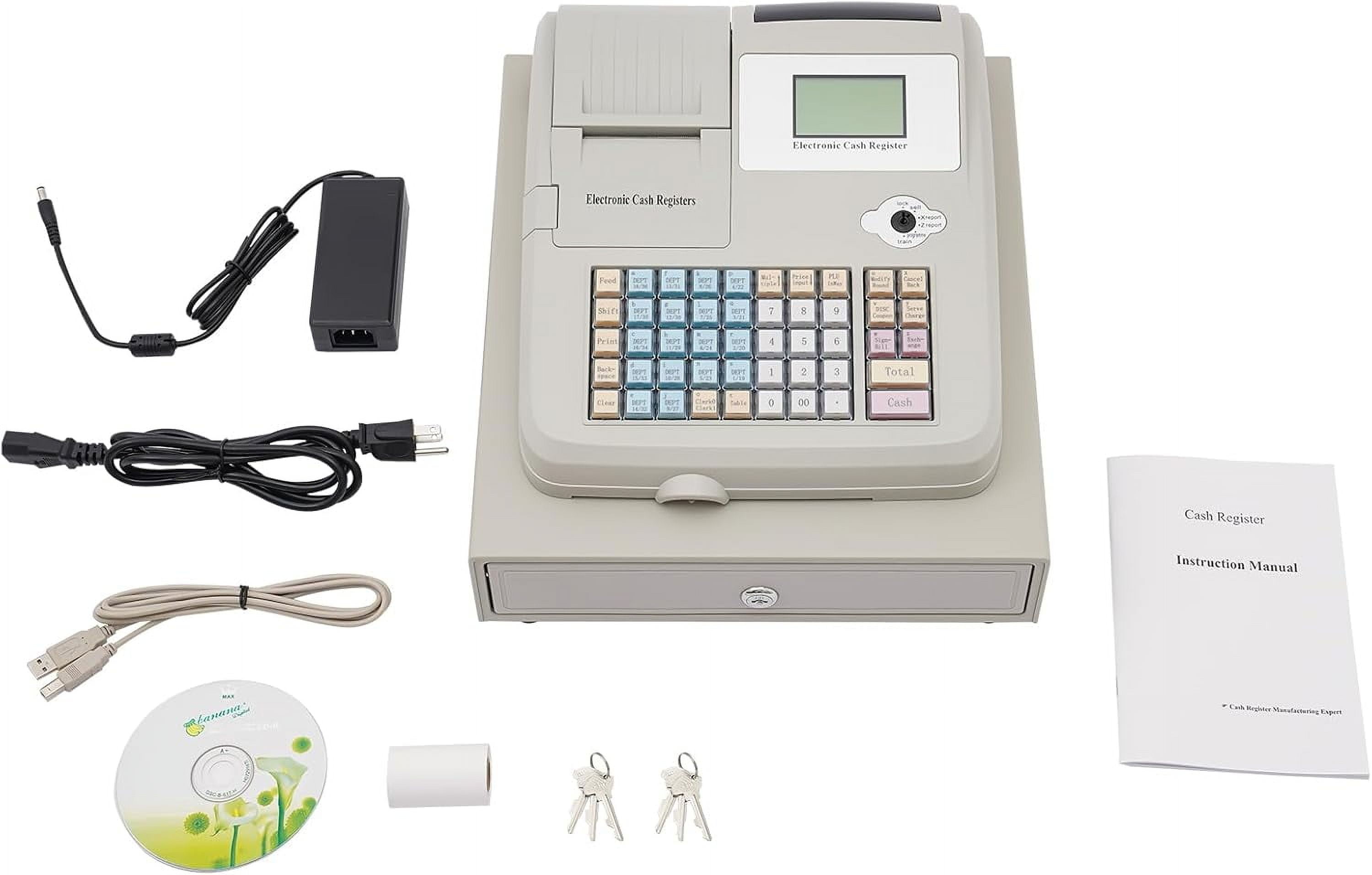 Cash Register for Small Businesses, 48 Keys Square Register Electronic ...