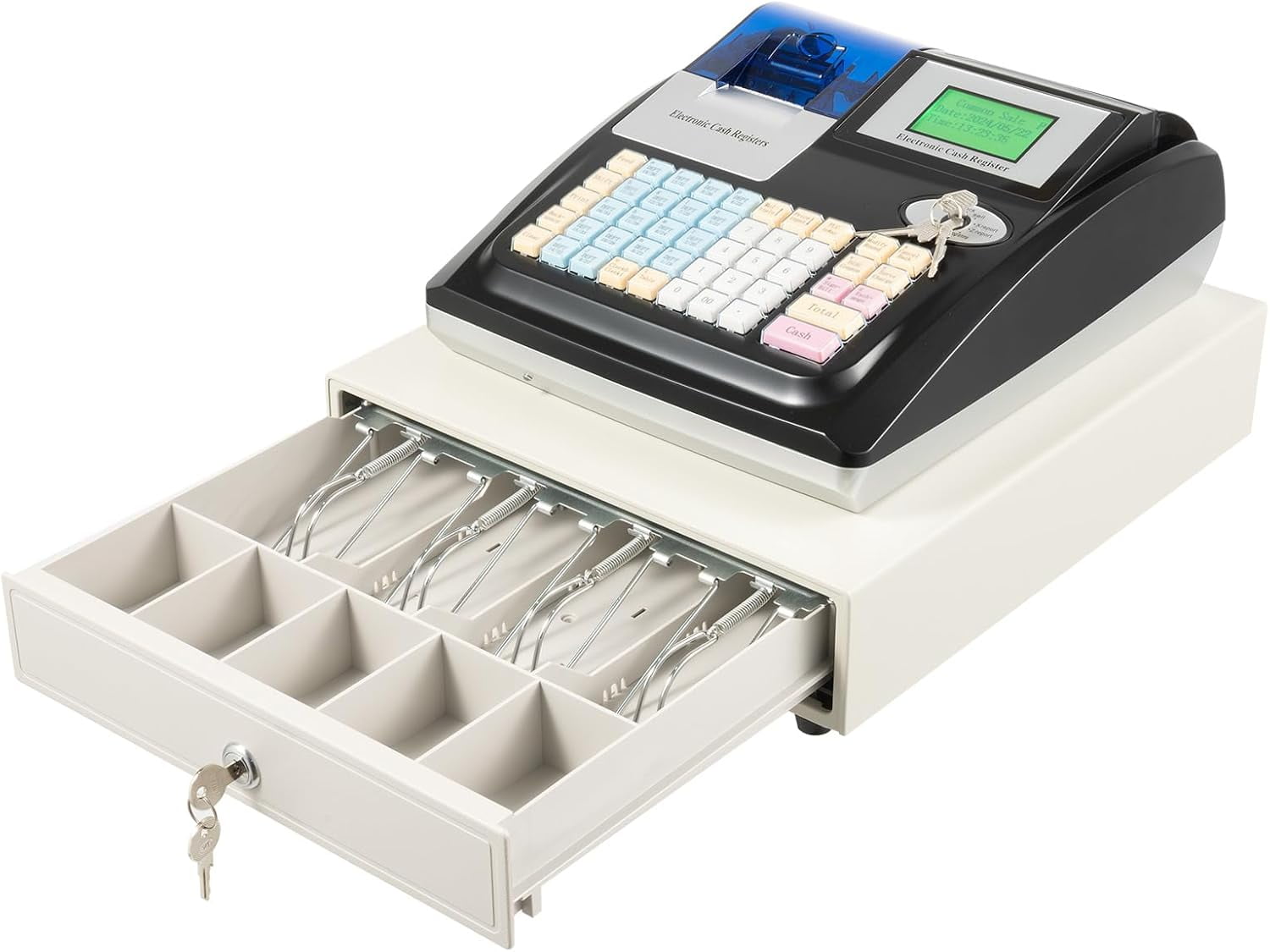 Cash Register for Small Businesses with Drawer, 3 Interfaces Offline Cash Register w/Cash ...