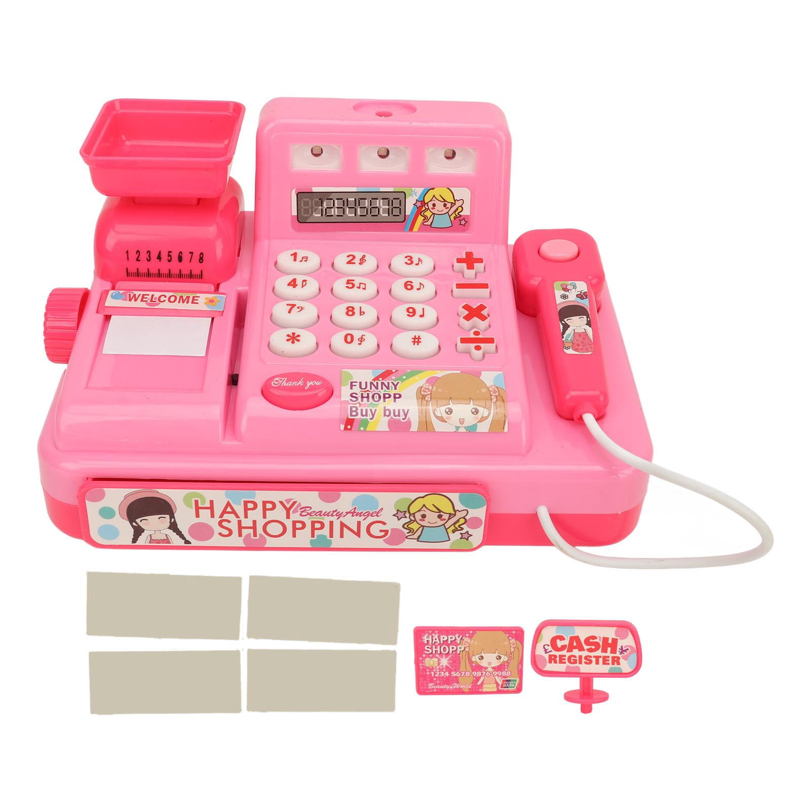Cash Register Toy Playset Cute Bright Colors Durable Plastic Light ...