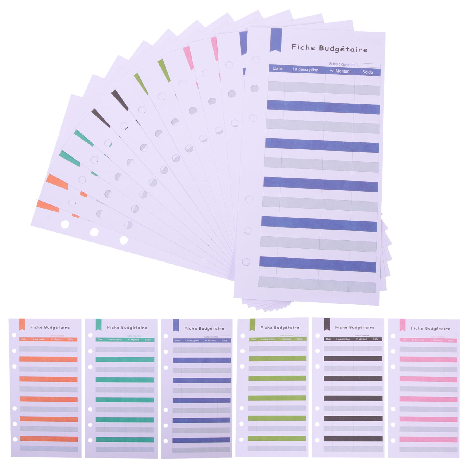 Supvox Assorted Color Cash Stuffing Wallet Budget Recording Cards for ...