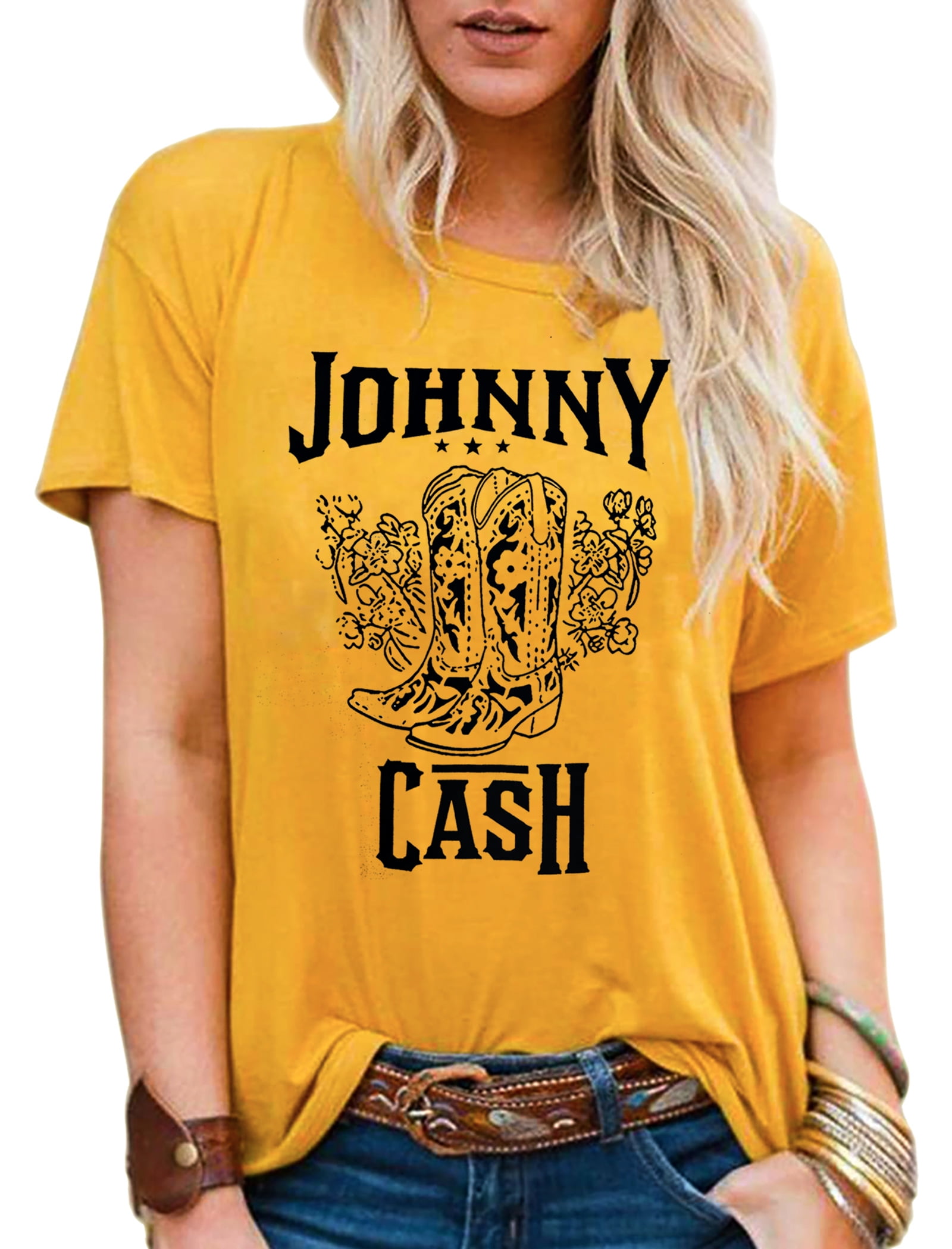 Cash Women's Vintage Country Music Party T-Shirt, Band Music Lovers ...