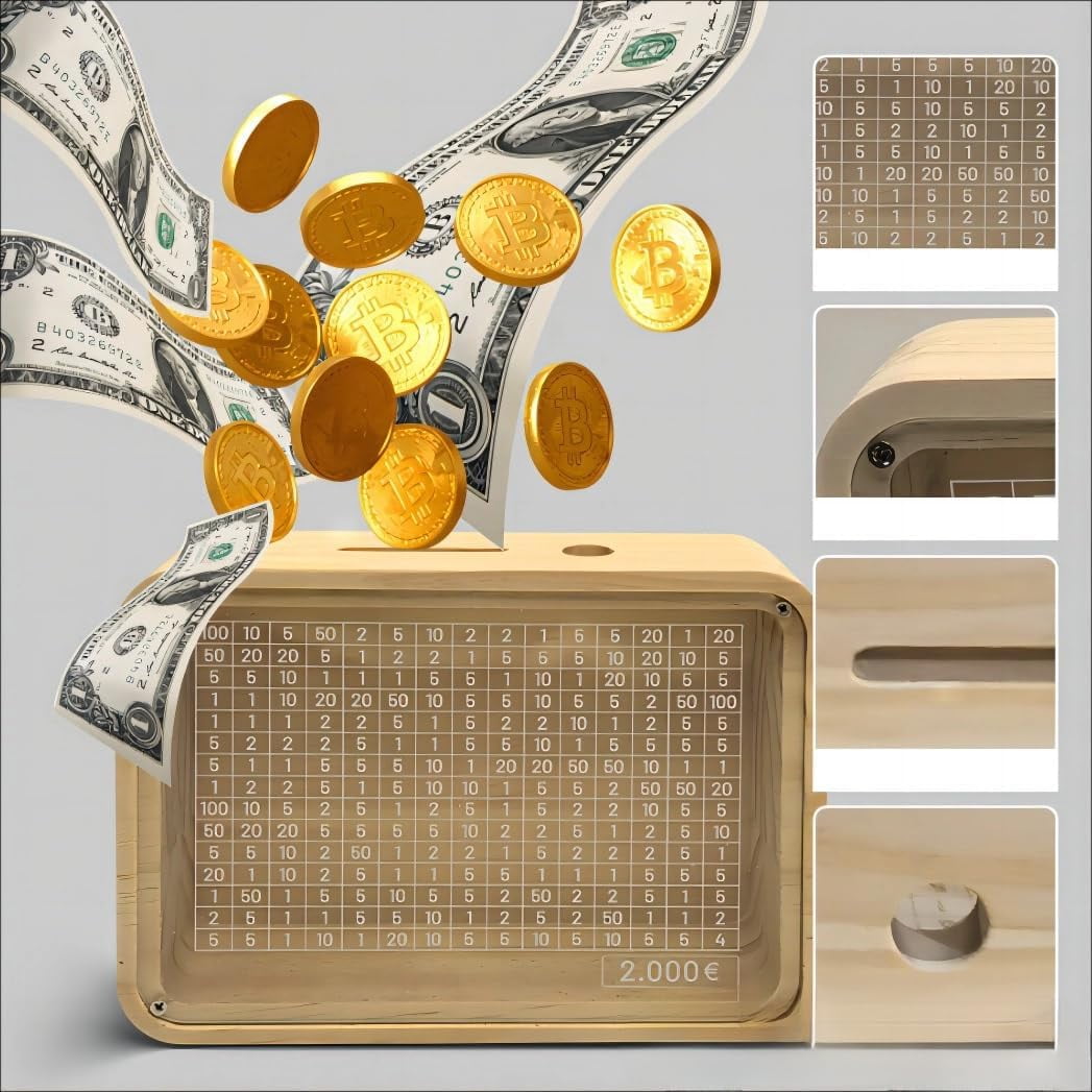 Cash Vault Wooden Money Box, Cash Vault Wooden Savings Box Cash Coin ...