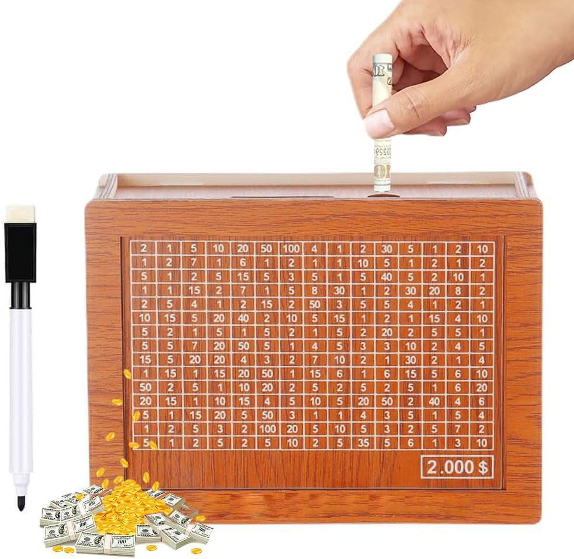 Cash Vault Wooden Savings Box, 2025 Upgraded Retro Money Box Storage ...