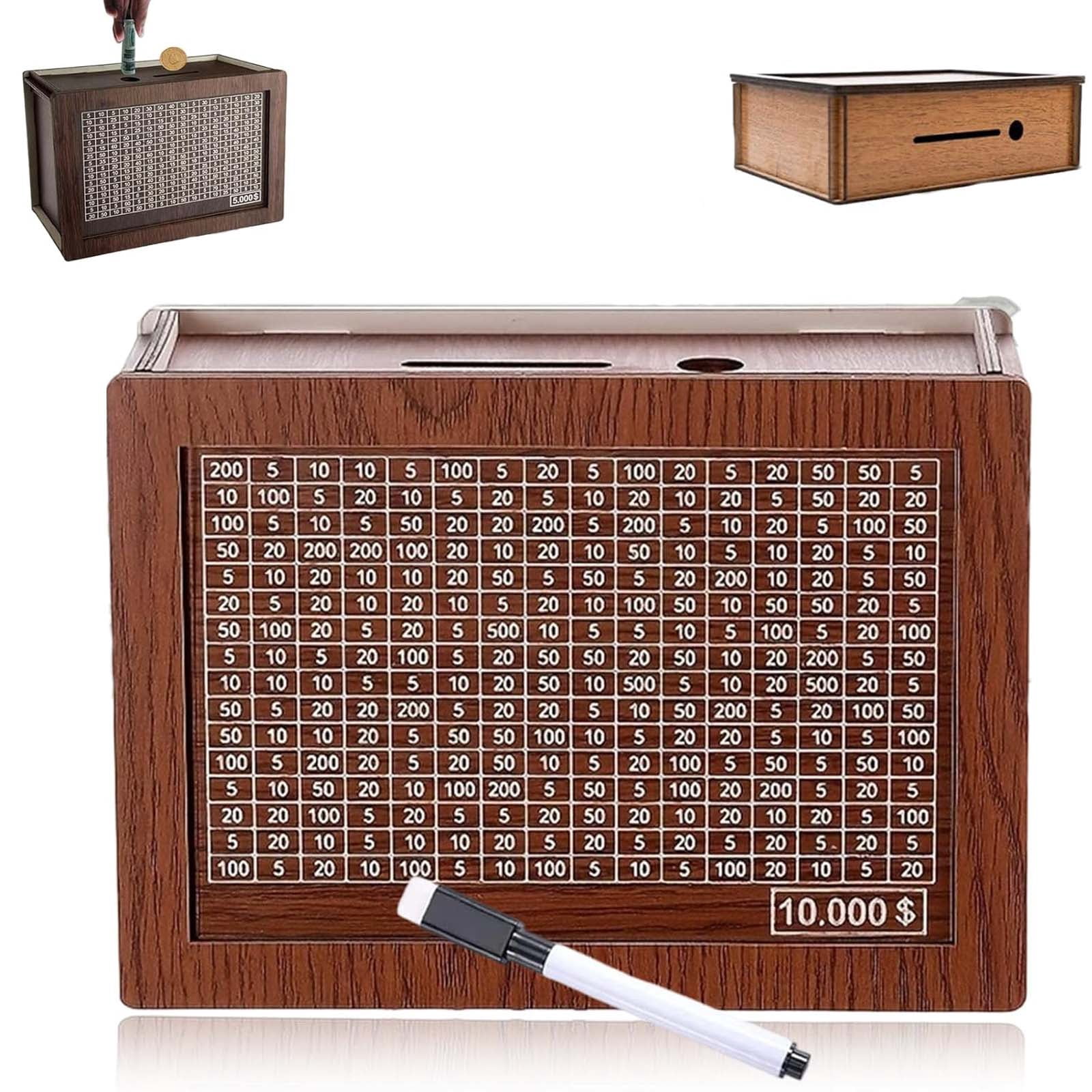 Cash Vault Wooden Savings Box, 2026 New Retro Money Storage Box with ...