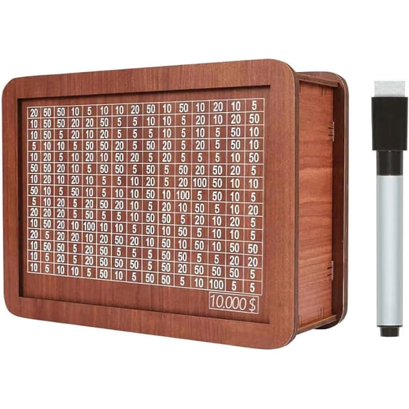 Cash Vault Wooden Savings Box, 2026 Upgraded 10000 Savings Challenge ...