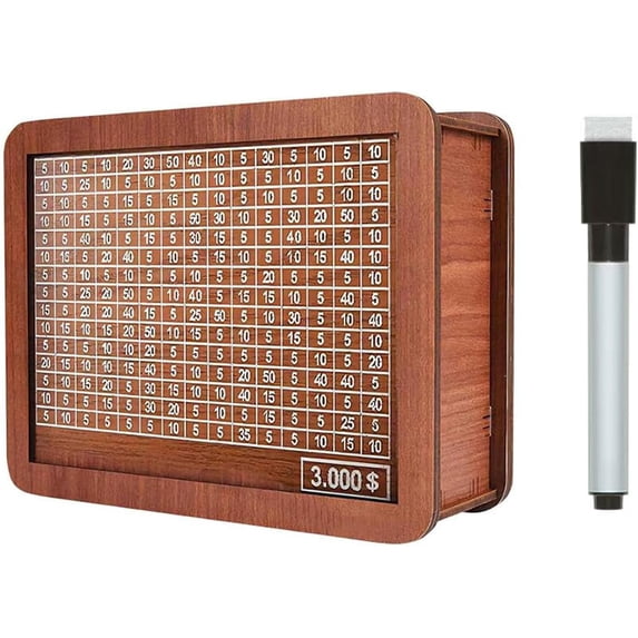 Cash Vault Wooden Savings Box, 2026 Upgraded 10000 Savings Challenge ...