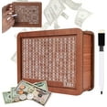 Cash Vault Wooden Savings Box with Acrylic Panel & Marker Pen,4-Target ...