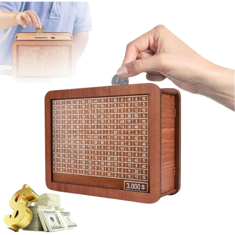 Cash Vault Wooden Savings Box Savings Box for Cash Gift, Money Box for ...