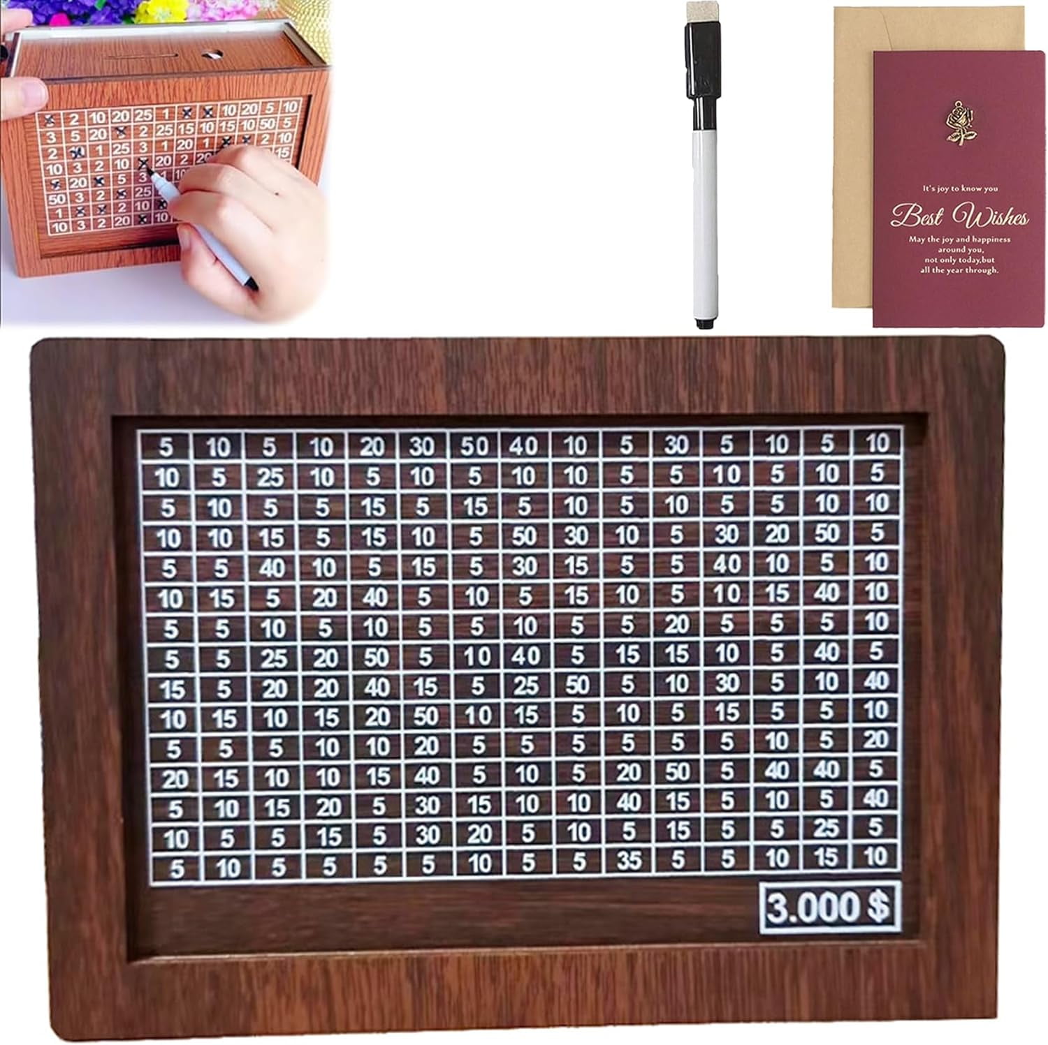 Cash Vault Wooden Savings Box, Wooden Cash Saver Money Box, Piggy Bank ...