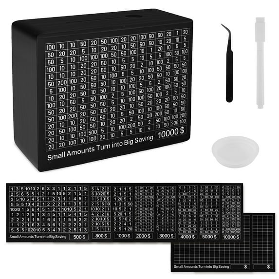 Cash Vault Wooden Savings Box Wood Money Boxes One Piece Designed Money ...