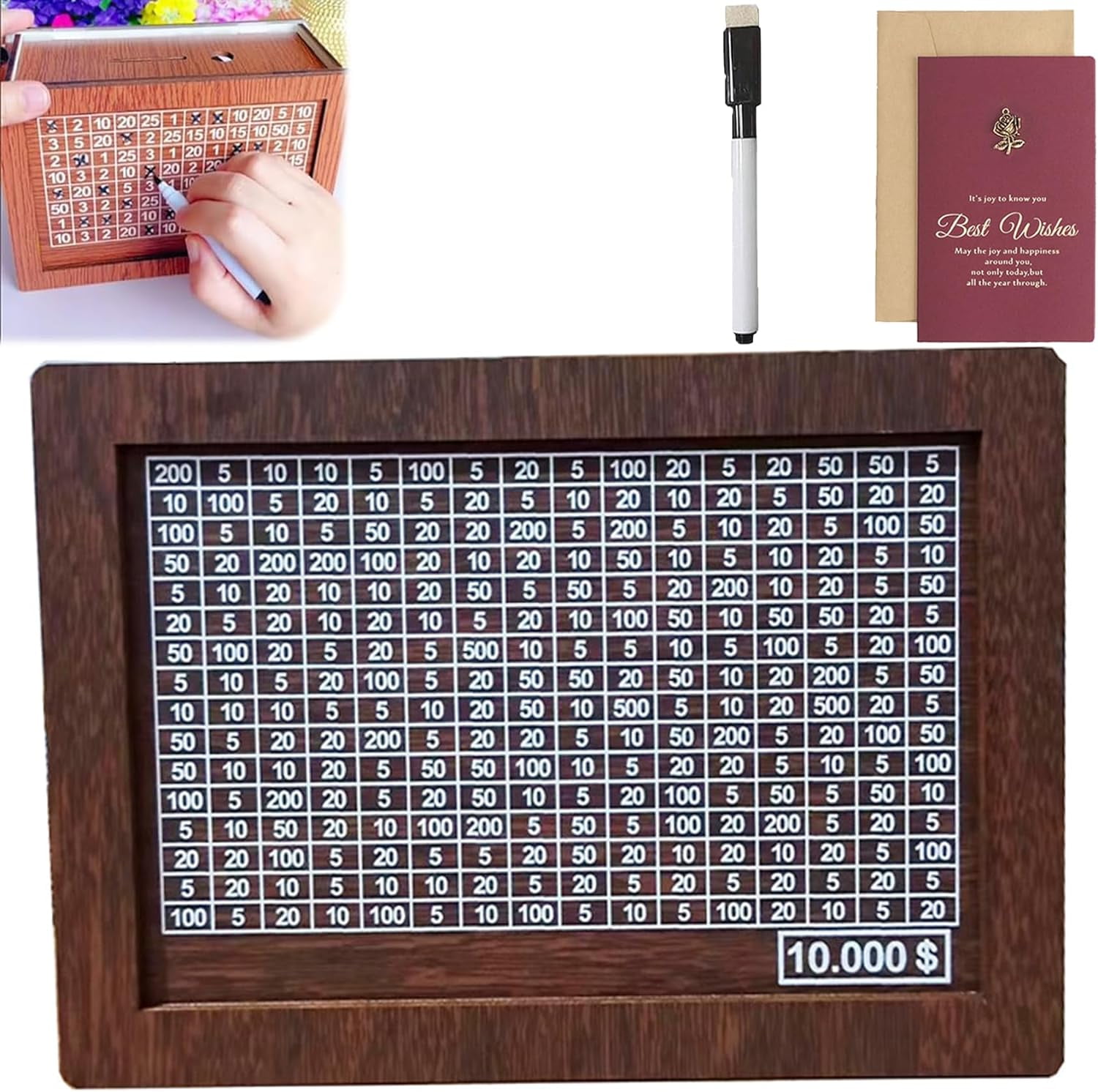 Cash Vault Wooden Savings Box, Wooden Cash Saver Money Box, Piggy Bank ...