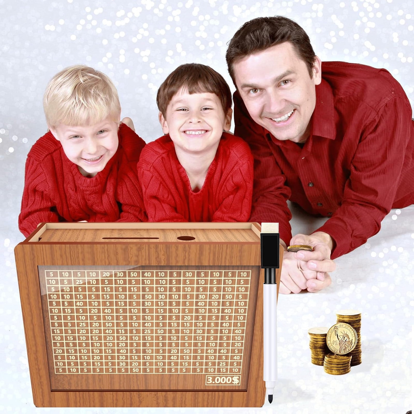 Cash Vault Wooden Savings Box,Wooden Piggy Bank,Cash Saver Box,Piggy ...