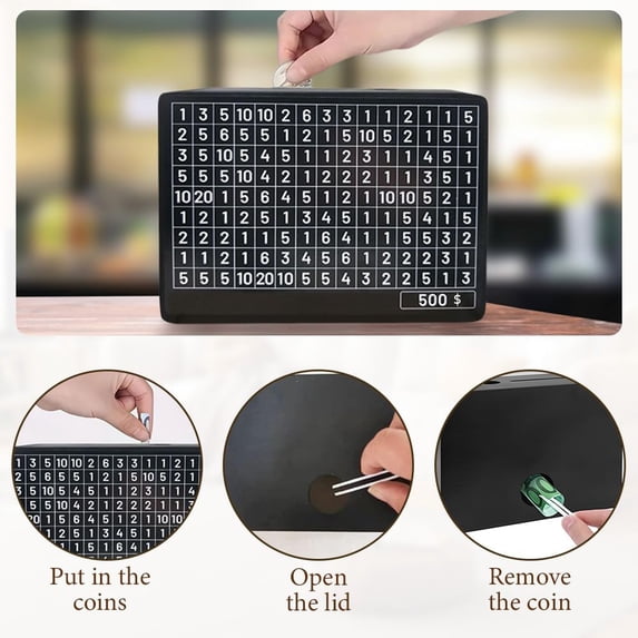 Cash Vault Wooden Savings Box with Counter — Money Saving Challenge Box ...