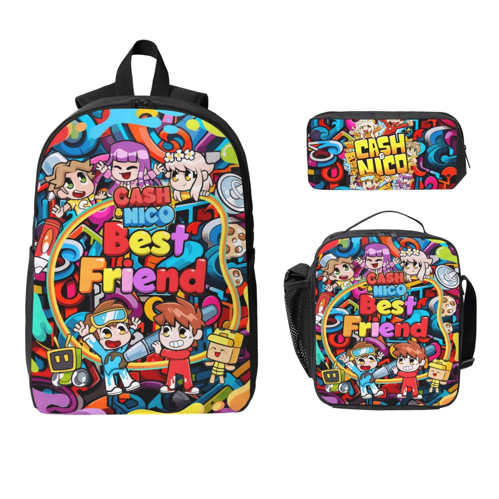 Cash and Nico 3pcs Backpacks Set with Lunch Box Pencil Case Travel ...