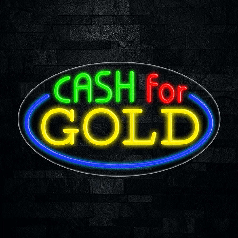 Cash for Gold LED Neon Sign 28"L x 16"H #34531 - Walmart.com