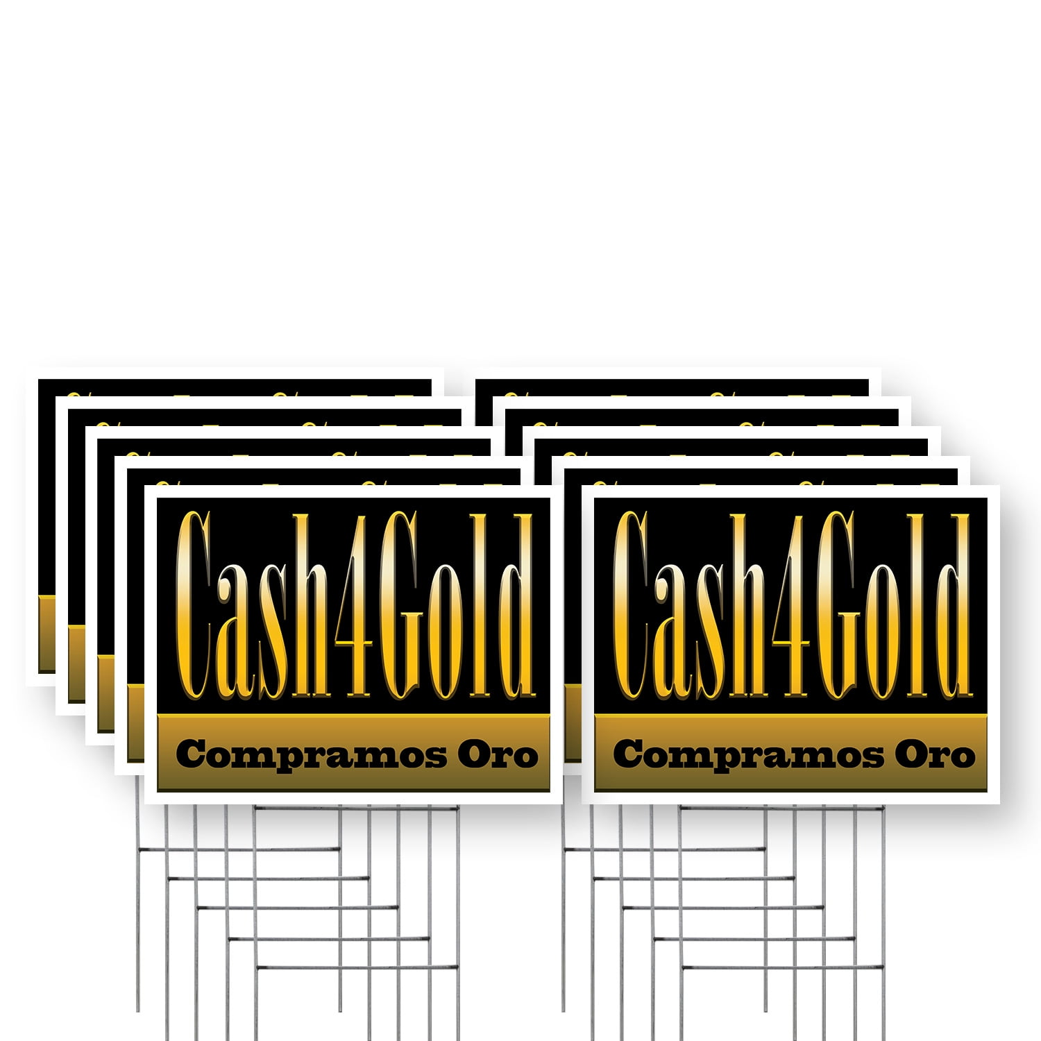 Cash4Gold Compramos Oro Yard Sign 10 Pack of 12 Inch x 16 Inch Double ...