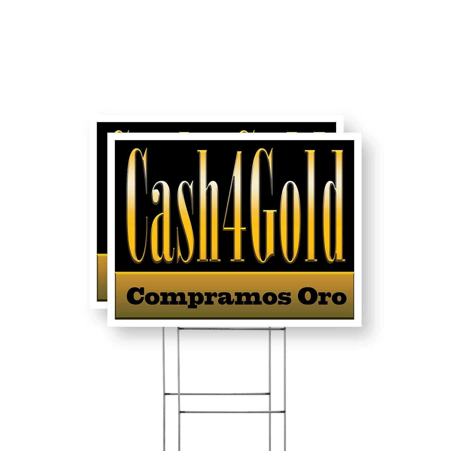 Cash4Gold Compramos Oro Yard Sign 2 Pack of 18 Inch x 24 Inch Double ...