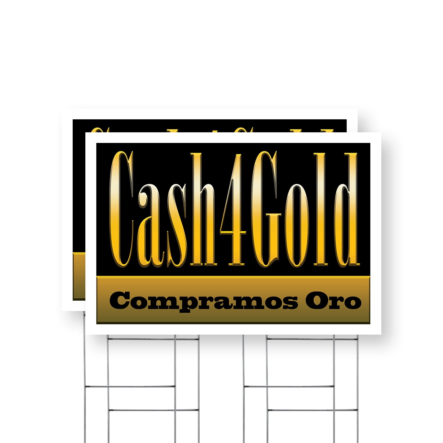 Cash4Gold Compramos Oro Yard Sign 2 Pack of 24 Inch x 36 Inch Double ...