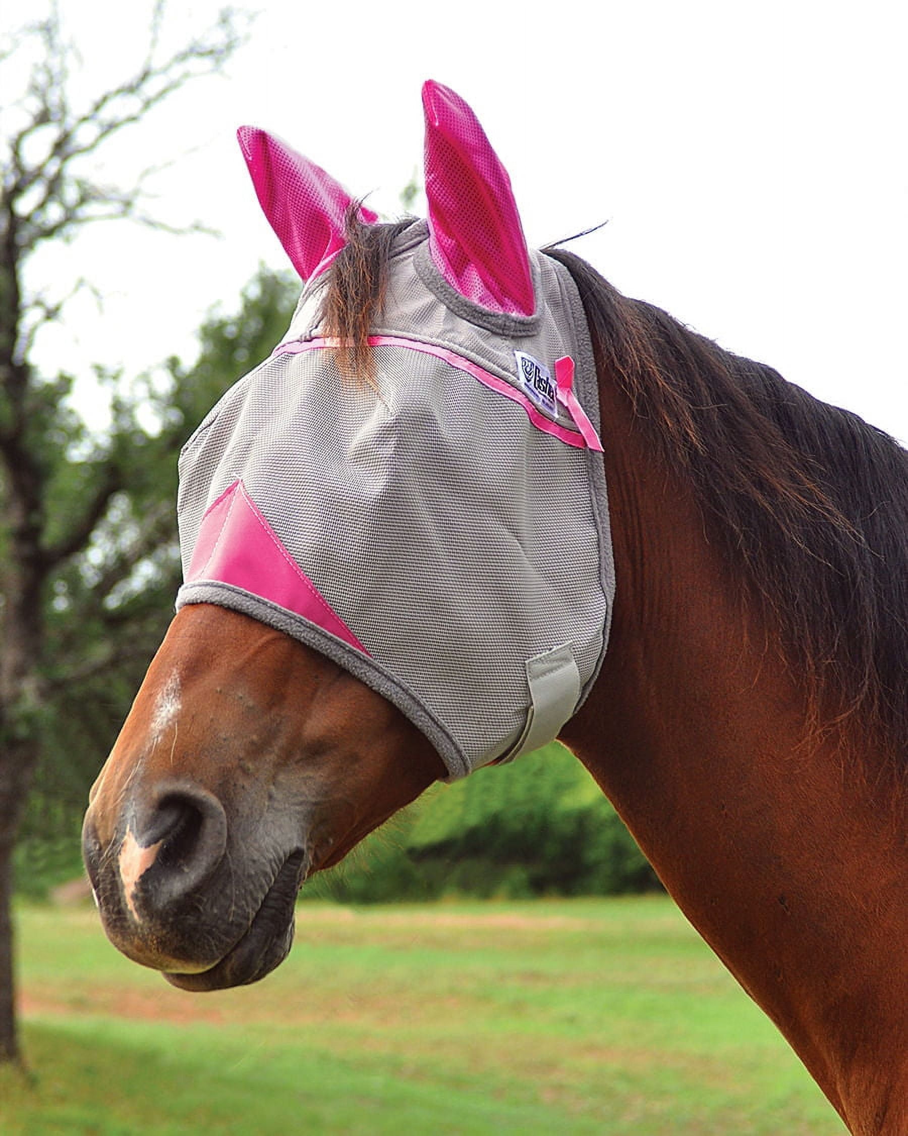Cashel Crusader Pink Horse Fly Mask with Ears, UV Protection ...