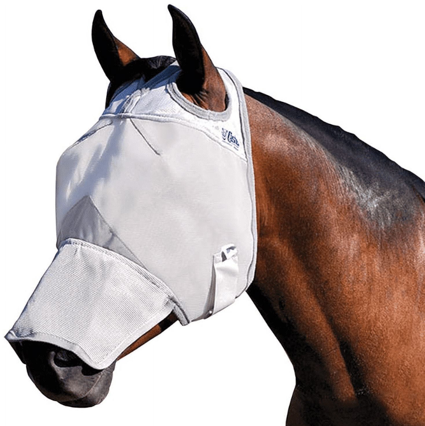 Cashel Crusader Horse Fly Mask with Long Nose, Grey (Draft) - Walmart.com
