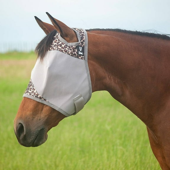 Cashel Quiet Ride Horse Fly Mask with Long Nose and Ears, Black ...