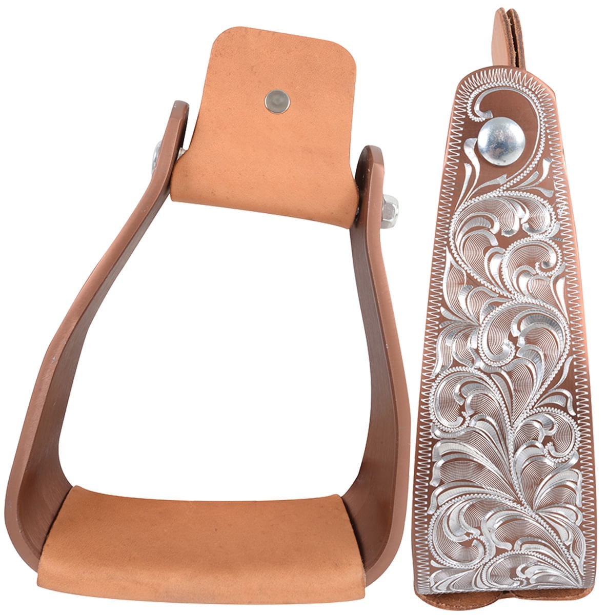 Cashel Slanted Engraved Stirrups, 3" Color: Brown - Walmart.com