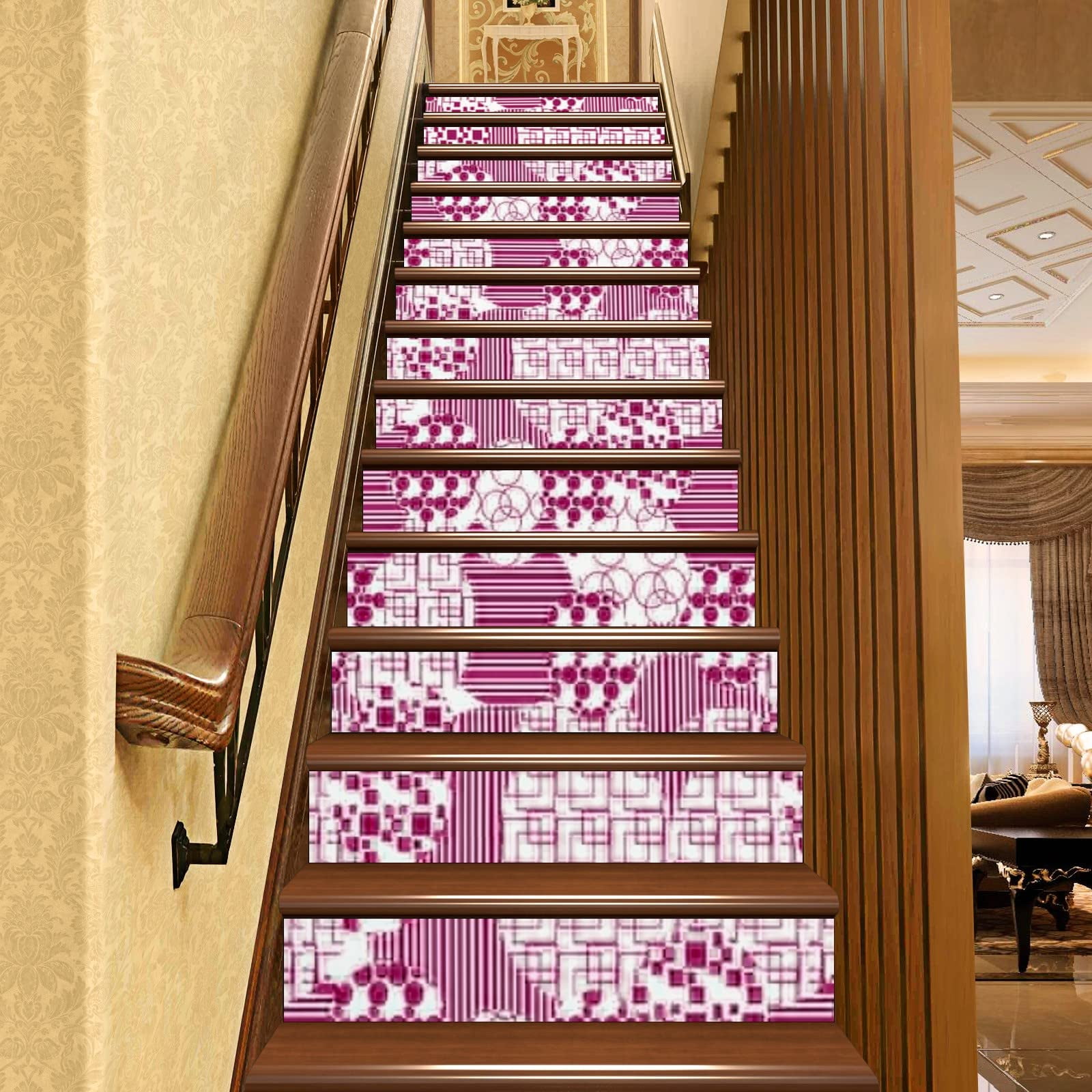 Cashew Flowers Stair Stickers Abstract Art Stairs Riser Decals Self ...