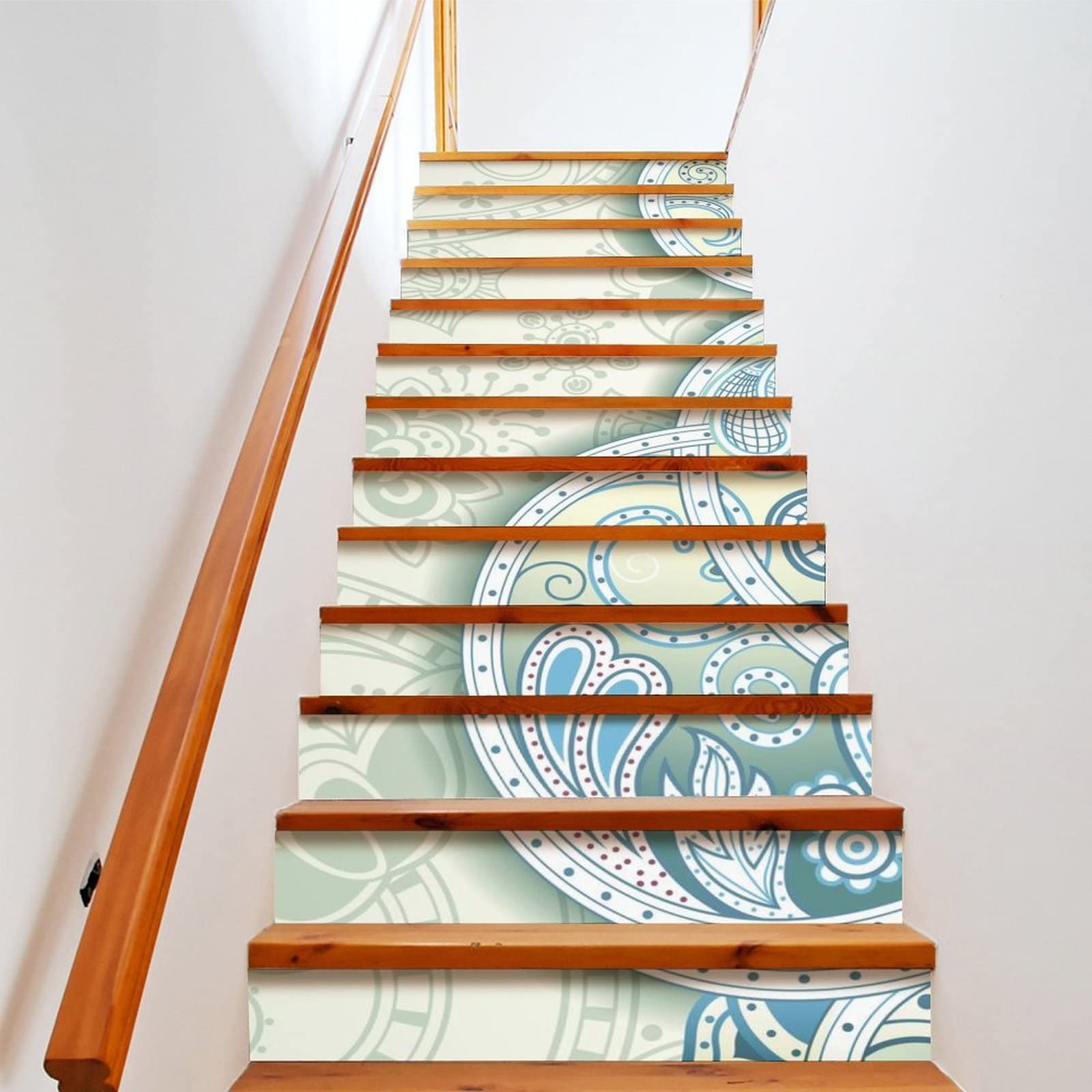 Cashew Flowers Stair Stickers Abstract Art Stairs Riser Decals Self ...