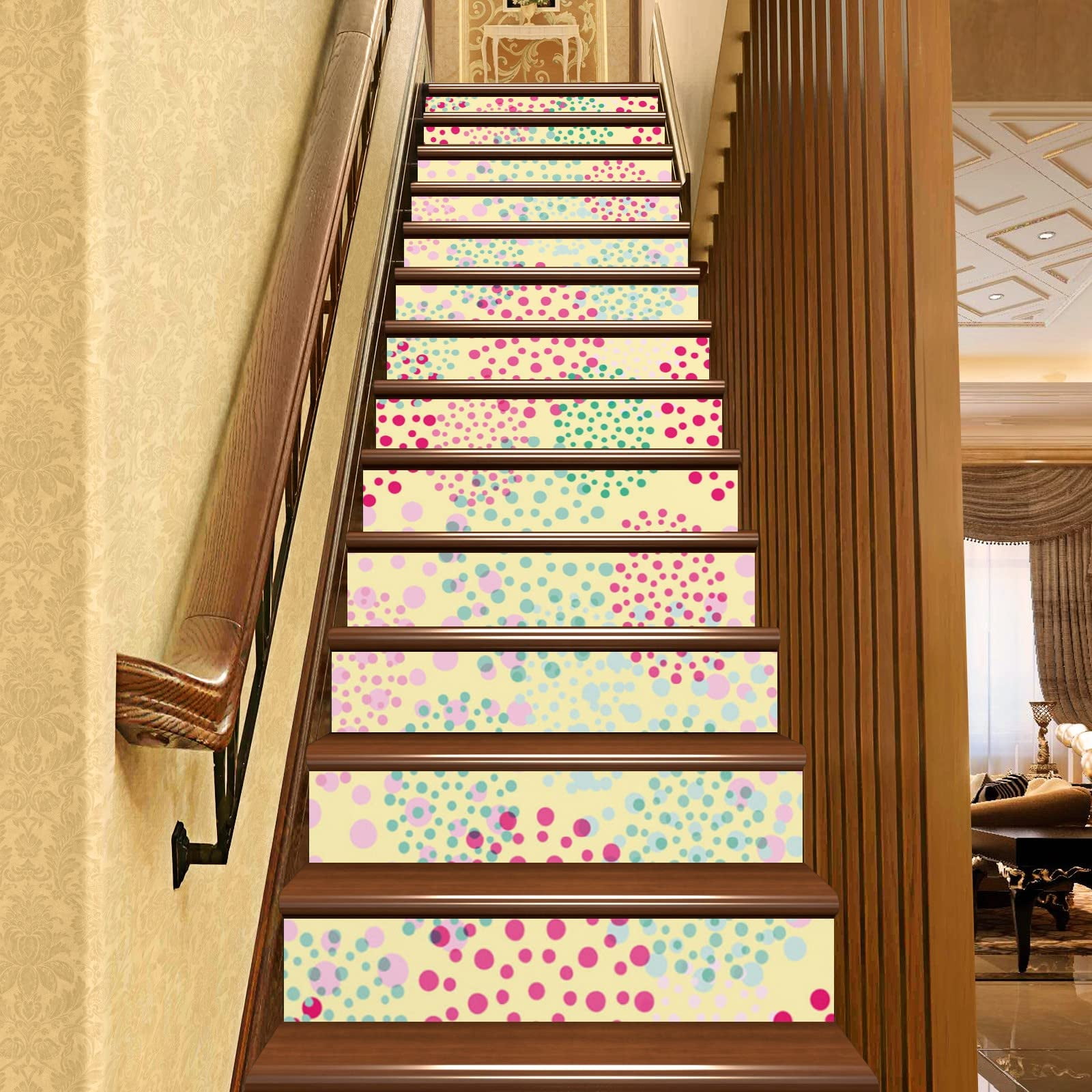 Cashew Flowers Stair Stickers Abstract Art Stairs Riser Decals Self ...