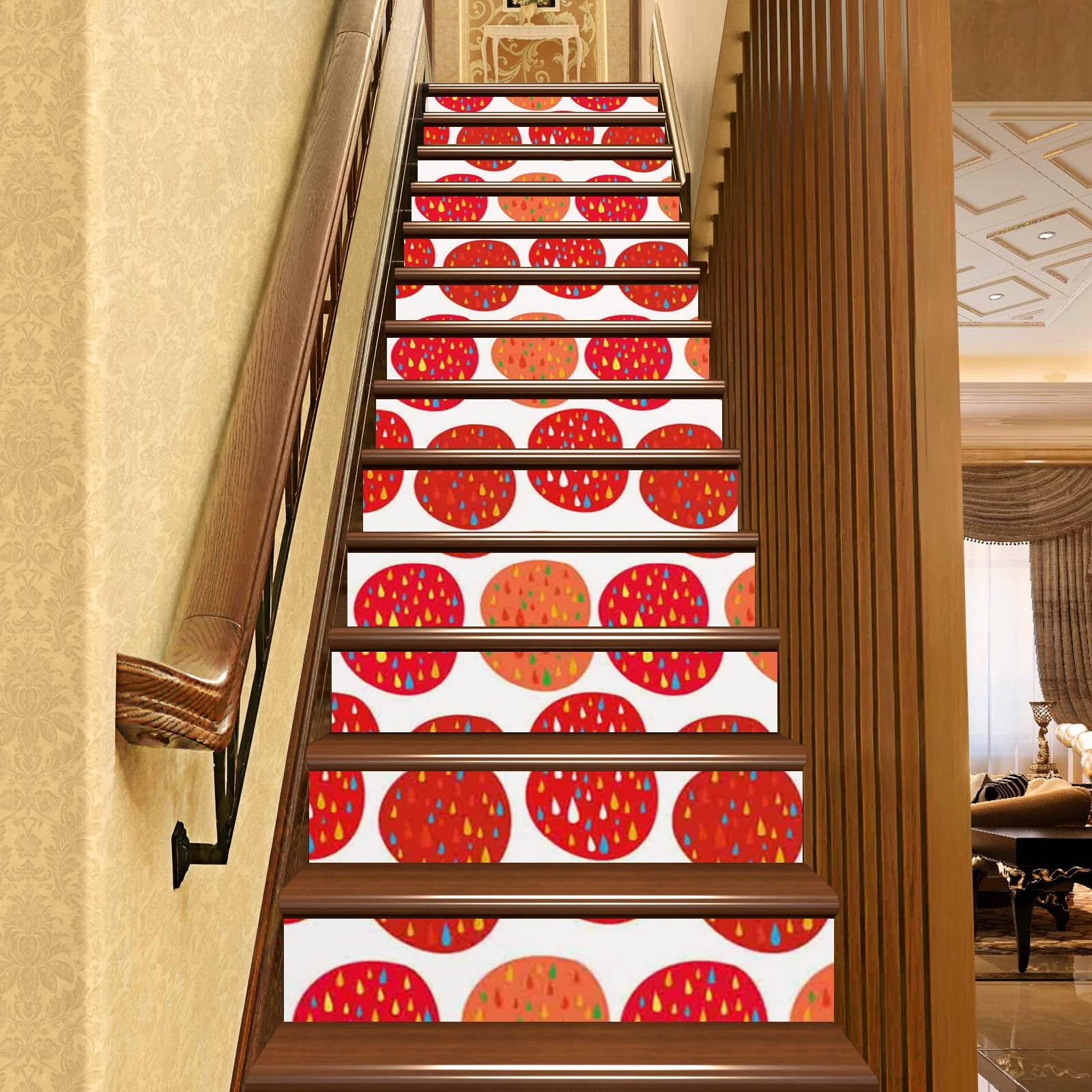 Cashew Flowers Stair Stickers Abstract Art Stairs Riser Decals Self ...