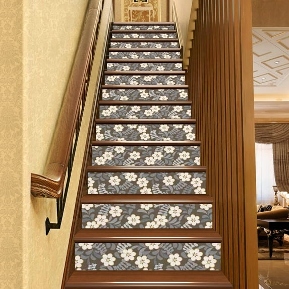 Cashew Flowers Stair Stickers Abstract Art Stairs Riser Decals Self ...
