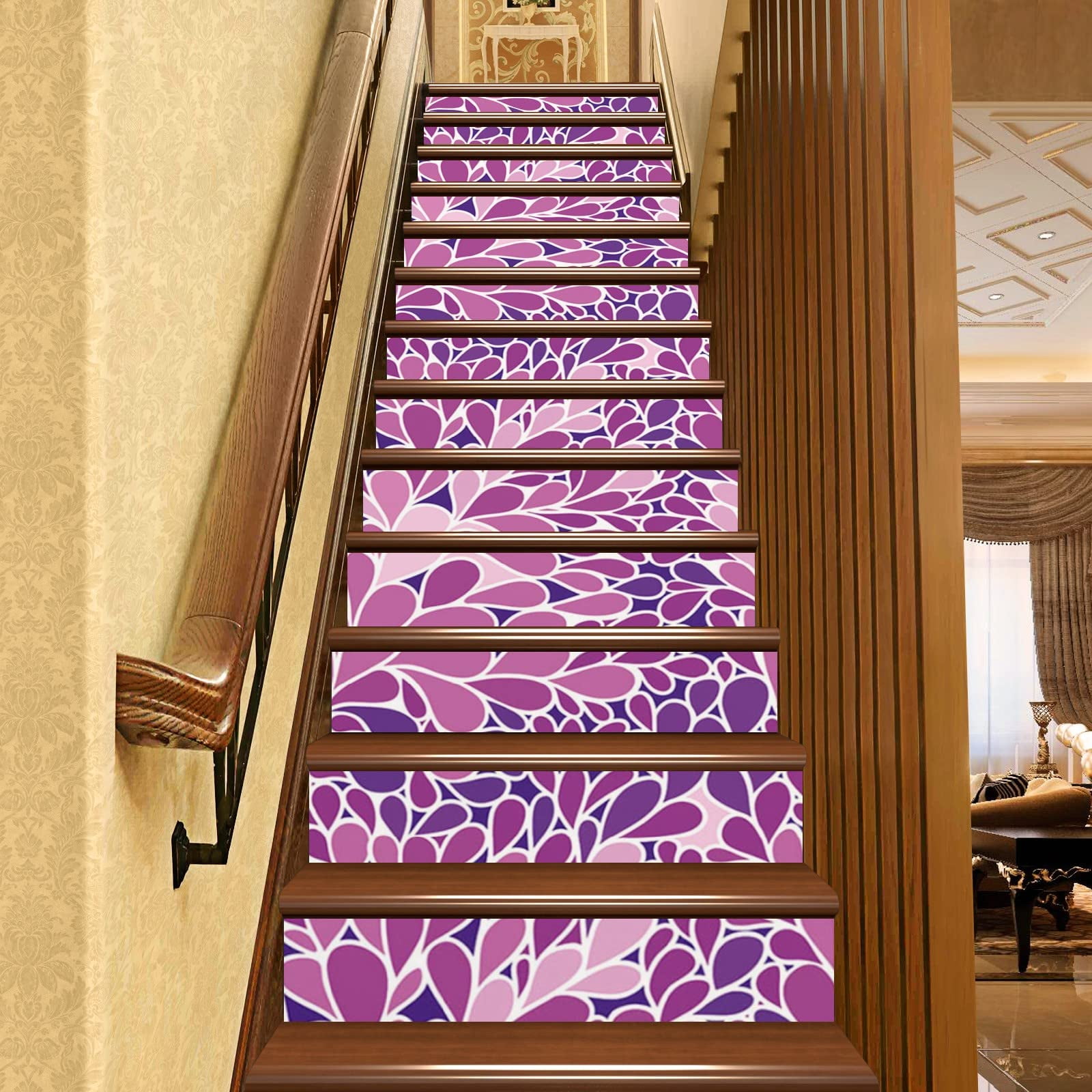 Cashew Flowers Stair Stickers Abstract Art Stairs Riser Decals Self ...