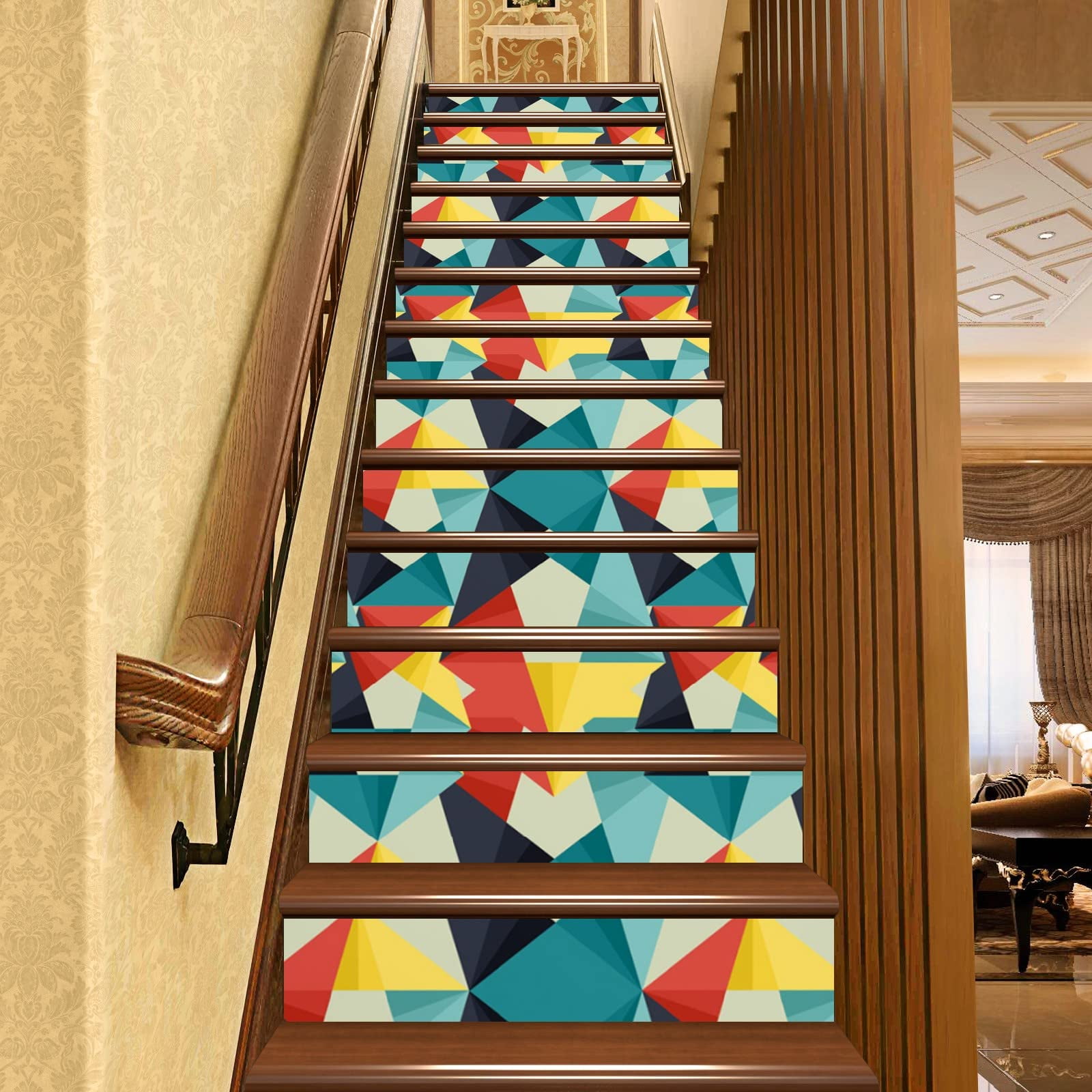 Cashew Flowers Stair Stickers Abstract Art Stairs Riser Decals Self ...